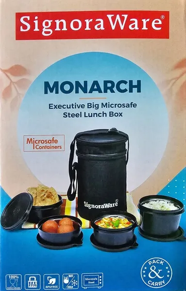 Executive Big Microsafe Steel Lunch Box | SY Bazzar