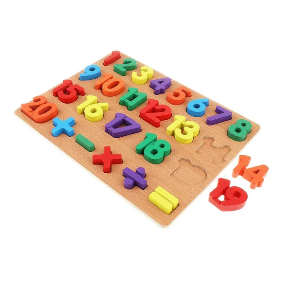 Cute Baby Montessori Colorful Wooden Counting Numbers (1-20) Puzzle ...