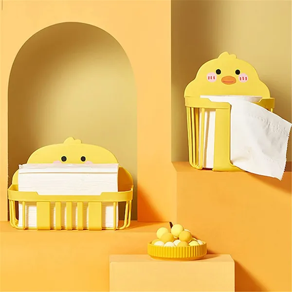 Cute Little Yellow Square Duck Tissue Box Space Saving Mini Paper Box ...