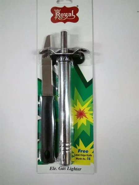 Royal Stainless Steel Electric Gas Lighter With Laser Knife | SY Bazzar