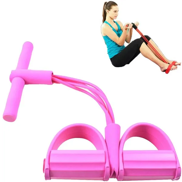 Multifunction Leg Exerciser Elastic Training 4-Tubes Pull Rope Sit-up ...