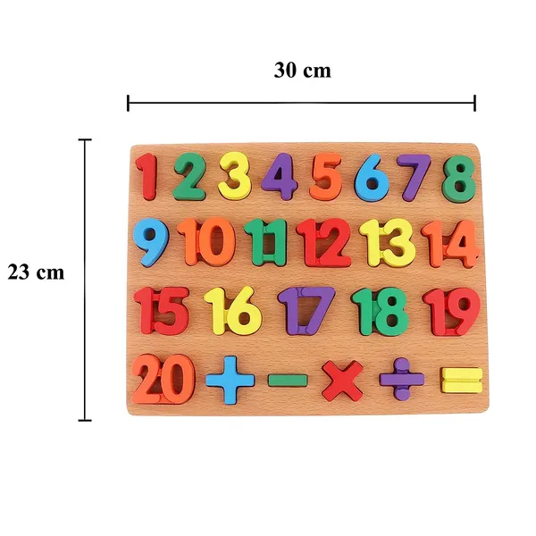 Cute Baby Montessori Colorful Wooden Counting Numbers (1-20) Puzzle ...