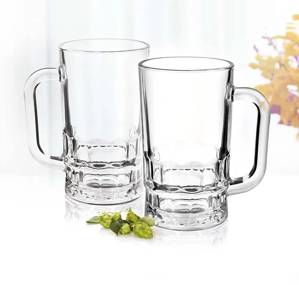 Transparent Plain Glass Beer Mug 335ML - Set Of 6 | SY Bazzar
