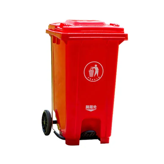 Plastic Recycling Large Garbage Pedal Bin Trash Can With Wheels 240 ...