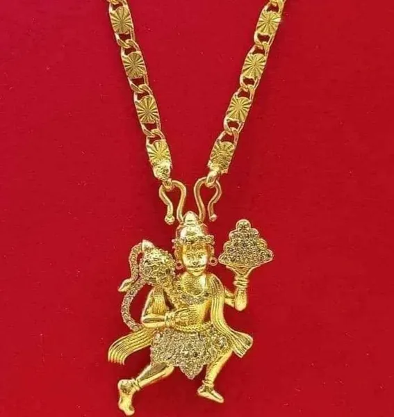 Gold Plated Panchadhatu Chain With Hanuman Locket | SY Bazzar