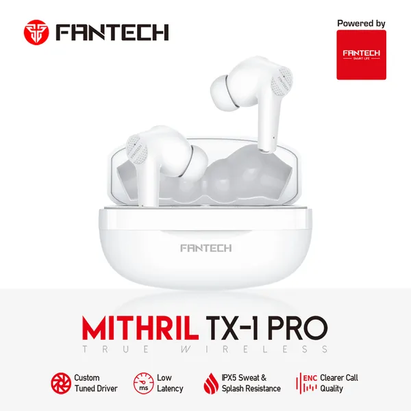 Fantech Mithril TX-1 Pro True Wireless Earbuds -White | SY Bazzar