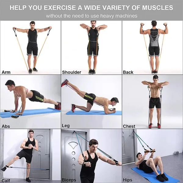 5 In 1 Power Resistance Band Home Gym Equipment/Exercise Bands | SY Bazzar
