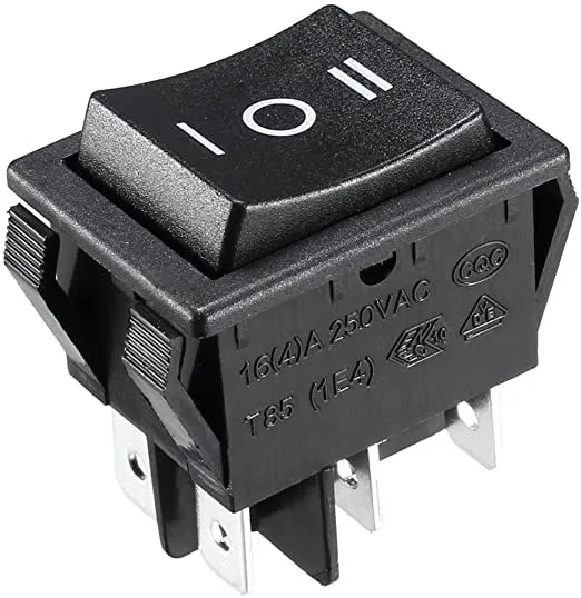 6 Pin Switch AC 250V/16A 125V/ 20A ON/Off/ON DPDT 6 Pin Latching Rocker ...