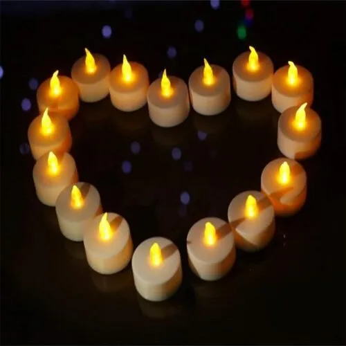 Diya Led Tea Light Candle Battery Operated Ultra Bright Yellow Led ...