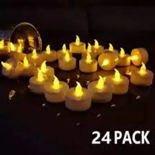 Diya Led Tea Light Candle Battery Operated Ultra Bright Yellow Led ...