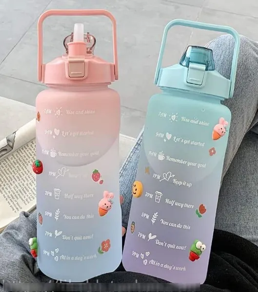 3 in 1 Double Layer Multi Use Water Bottles Top Lid With Times Drink ...