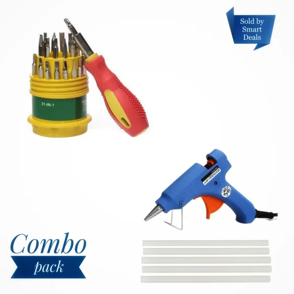 31 in 1 Screw Driver Tool Set And 20w Hot Glue Gun With 5pic Glue Stick ...