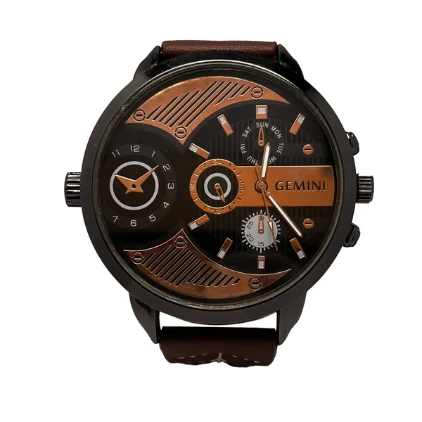 Gemini Black and White Dial & Strap Analog Men's Watch | SY Bazzar