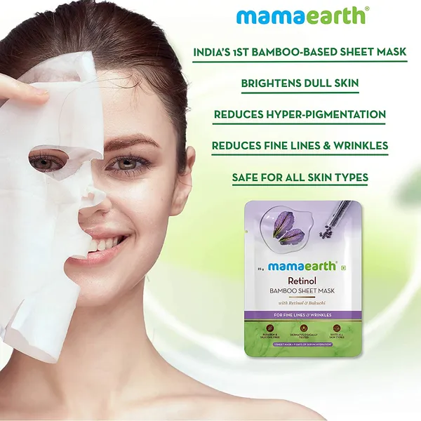 Mamaearth Retinol Bamboo Sheet Mask | SY Bazzar