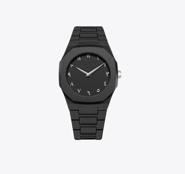 Matte Black Watch With Arabic Numerals | SY Bazzar