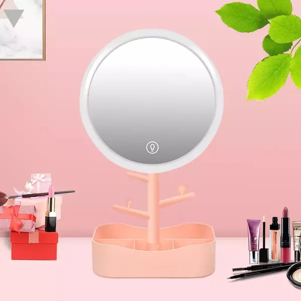 LED Beauty Makeup Mirror 18cm HD Fill Light Makeup Mirror Desktop LED ...