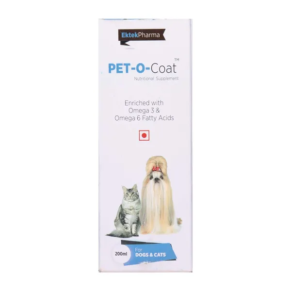 Ektek Pharma Pet-O-Coat Nutritional Supplement For Dogs & Cats 200 ml ...