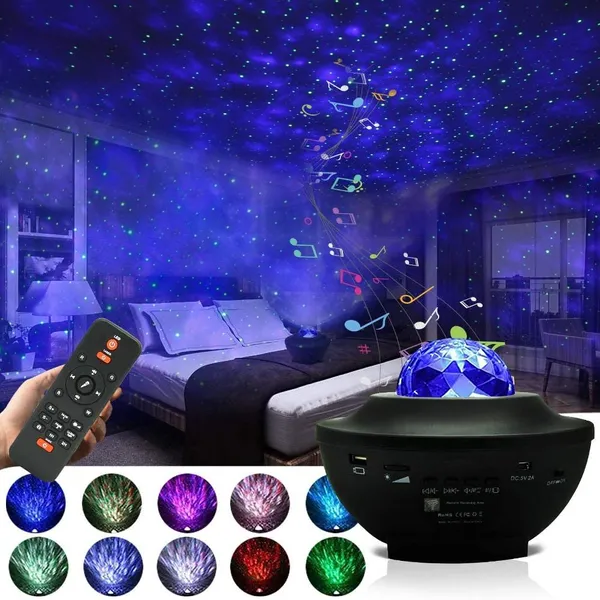 Starry Night Galaxy Projector Light with Remote Control & Bluetooth ...