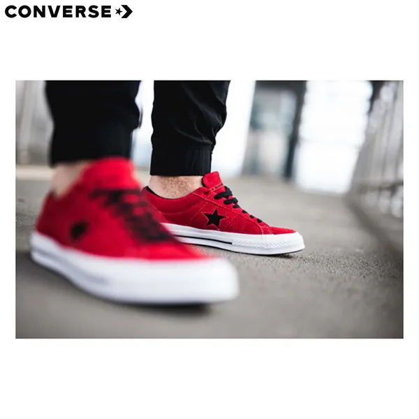 Converse One Star Red Suede Sneakers For Unisex 163246C | SY Bazzar