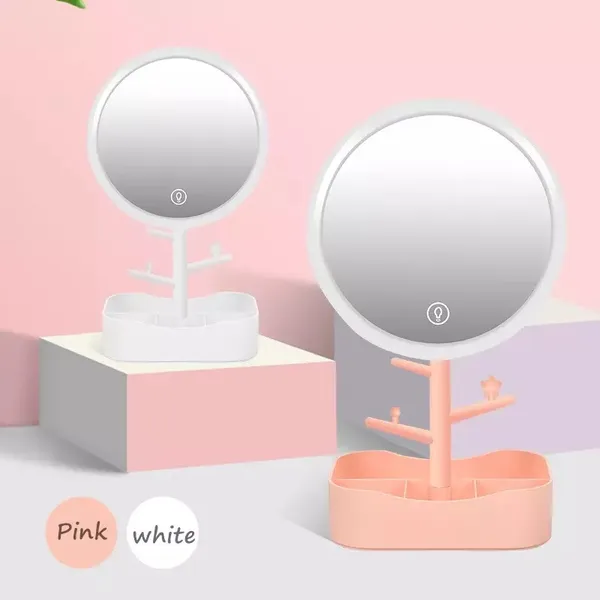 LED Beauty Makeup Mirror 18cm HD Fill Light Makeup Mirror Desktop LED ...