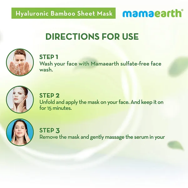 Mamaearth Hyaluronic Bamboo Sheet Face Mask 10 Pcs Pack | SY Bazzar