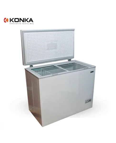Konka KCF 327 W 325Ltrs Chest Freezer Hard Top Sliding Glass | SY Bazzar