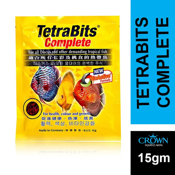 TetraBits Complete 15gm Fish Food Tetra Bits by Crown Aquatics | SY Bazzar
