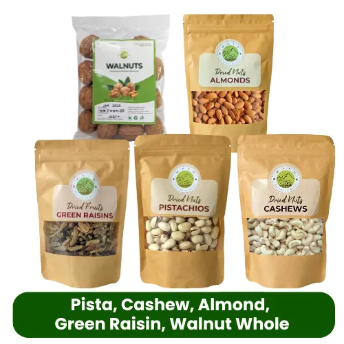 Mato Dry Fruits Combo/ cashew/almond/pista/raisin/walnut whole 500gm ...