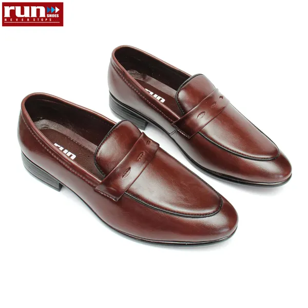 Run Shoes Coffee Color Leather Party Shoe For Men (2258) | SY Bazzar