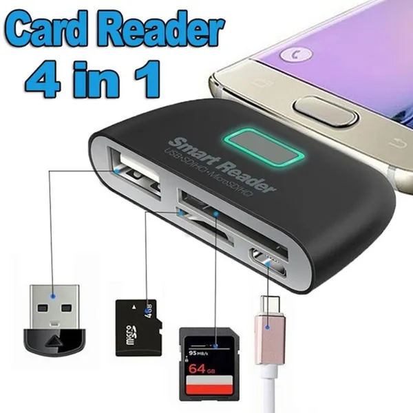 4 In 1 Type-C Smart Card Reader | SY Bazzar
