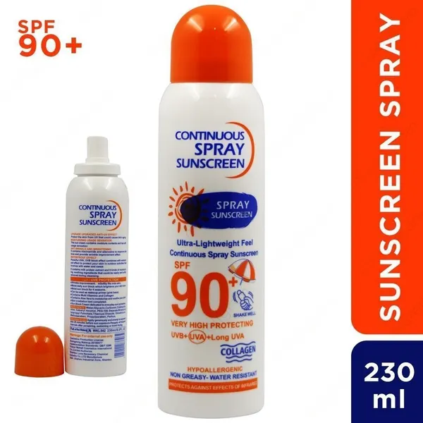 Wokali Spray Sunscreen SPF 90+ Ultra Lightweight with Collagen 230ml ...