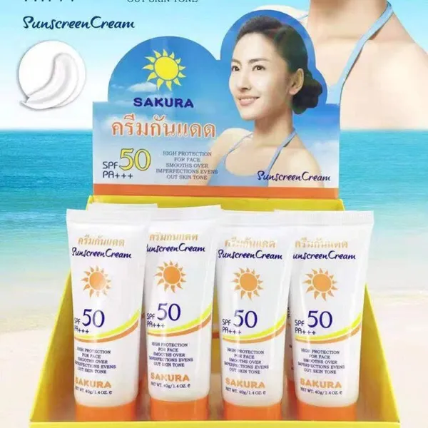 Sakura Sunscreen Cream, SPF50 PA++ Sunblock Cream, UV Protection ...