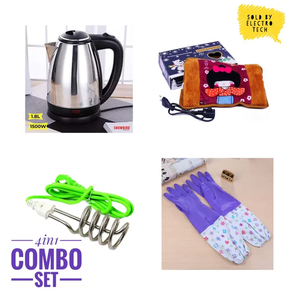 Cordless Electric Jug, Hot Water Bag, Water Rod and Kitchen Hand Gloves ...