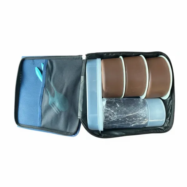 Stainless Steel 3 Container And 1 Casserole Set With Plastic Bottle ...