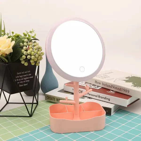 LED Beauty Makeup Mirror 18cm HD Fill Light Makeup Mirror Desktop LED ...