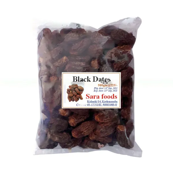 Sara Foods Dry Black Dates - 500 gm | SY Bazzar