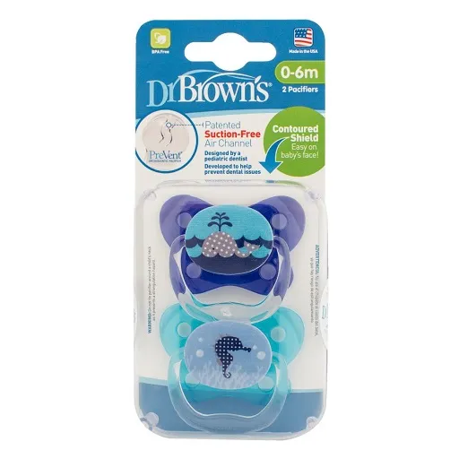 Dr Brown's Prevent Contoured Shield Pacifier Stage 1 (0-6M), PV11407-ES ...