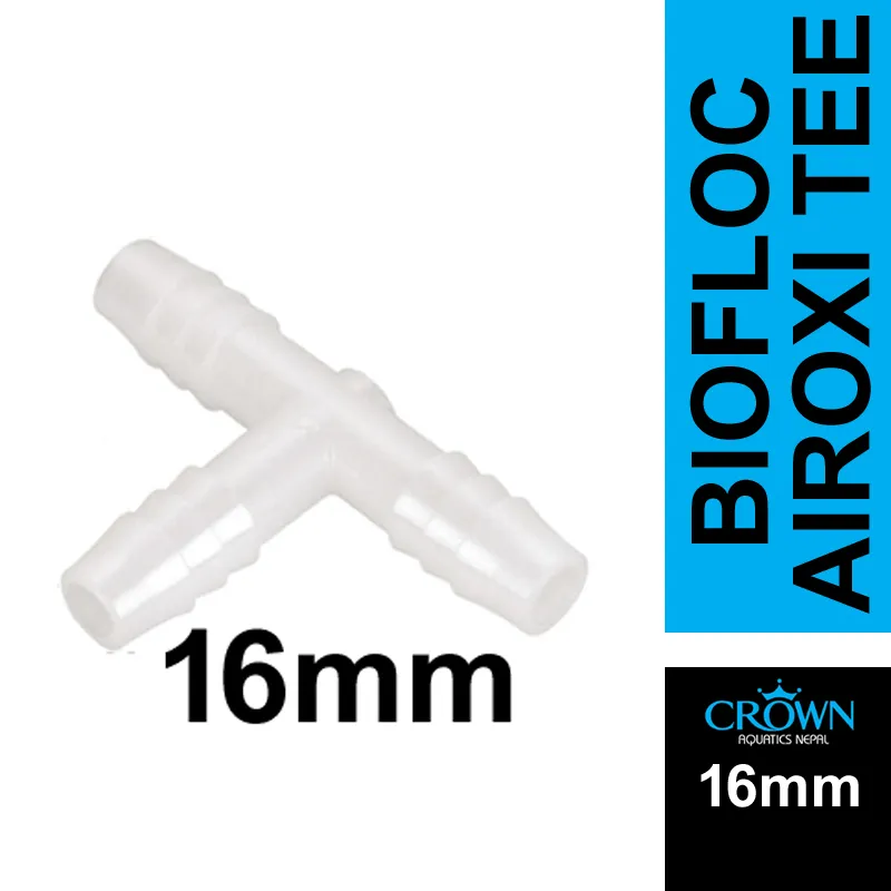 BioFloc Airoxi Tube Joint Connector Tee 16mm For Fish Farming by Crown ...
