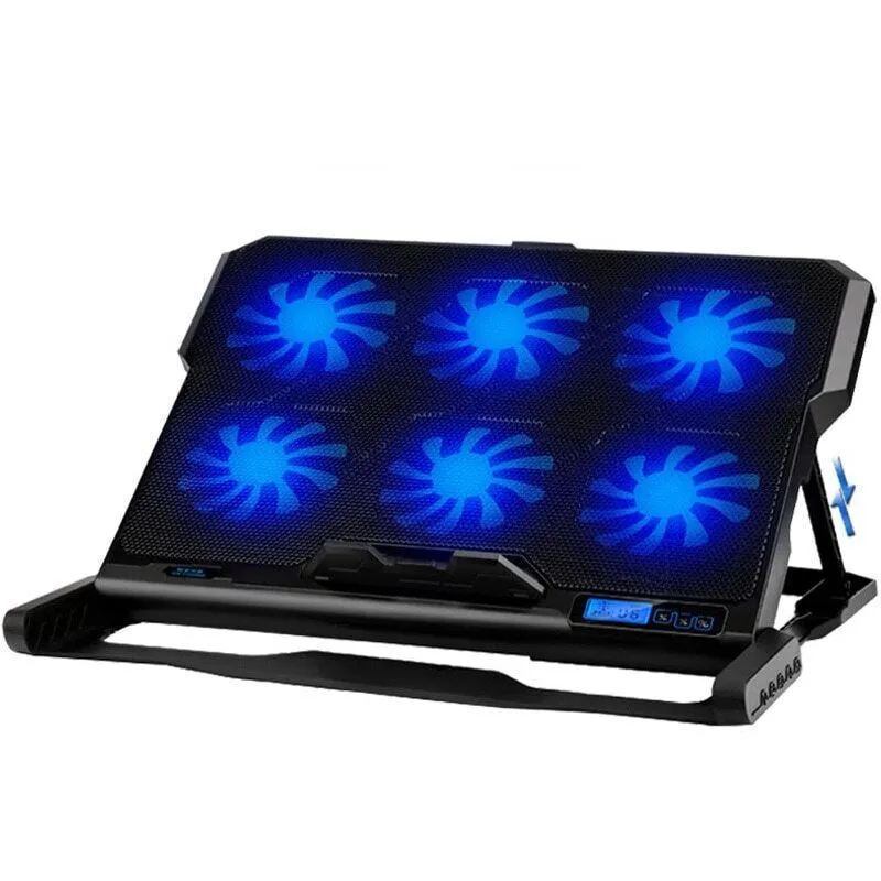 Laptop Cooling Pad, 6 Fans LCD Screen Gaming Laptop Cooler - 6 Gear ...