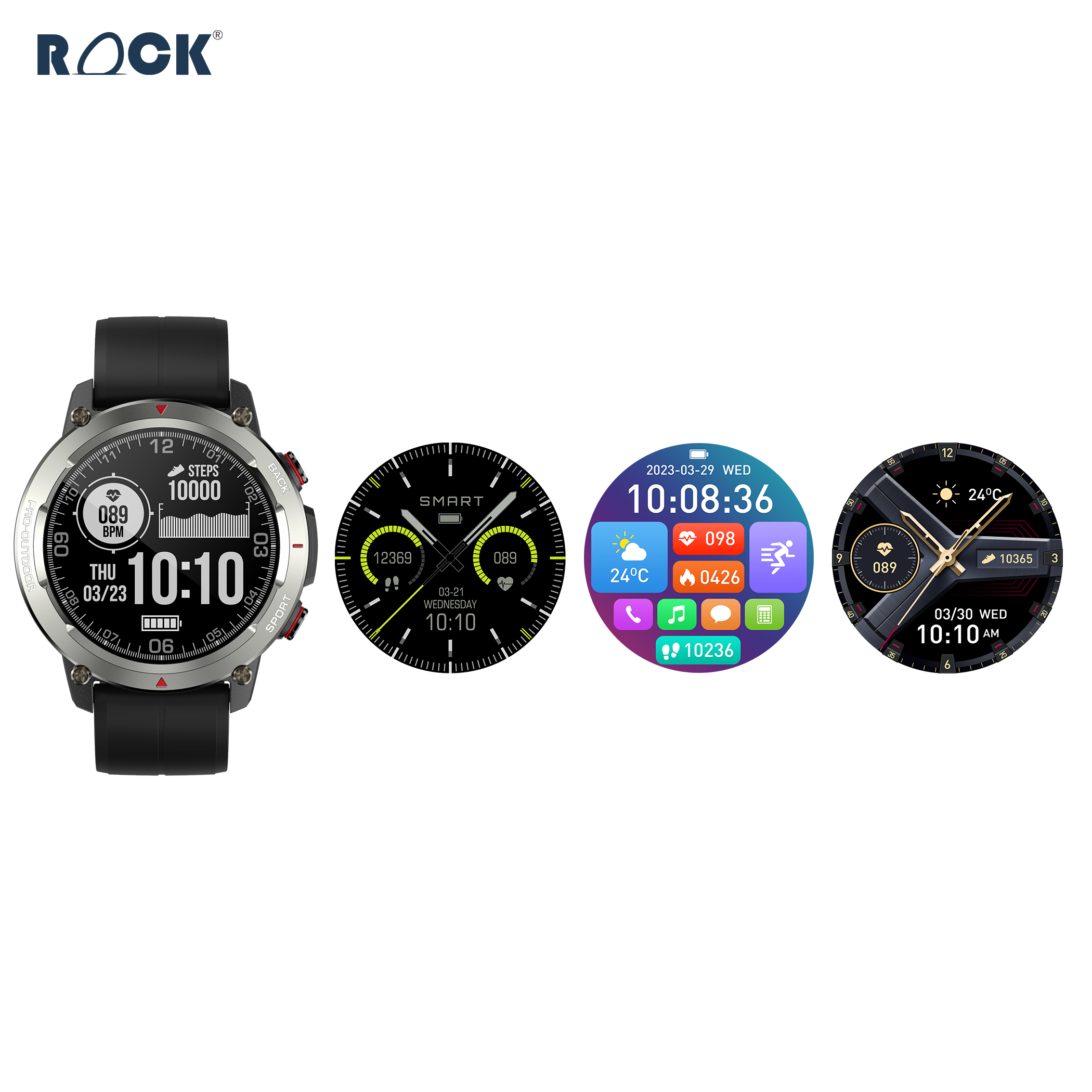 ROCK Move Smartwatch ll 1.43″ AMOLED display 466 x 466 ll Advanced ...